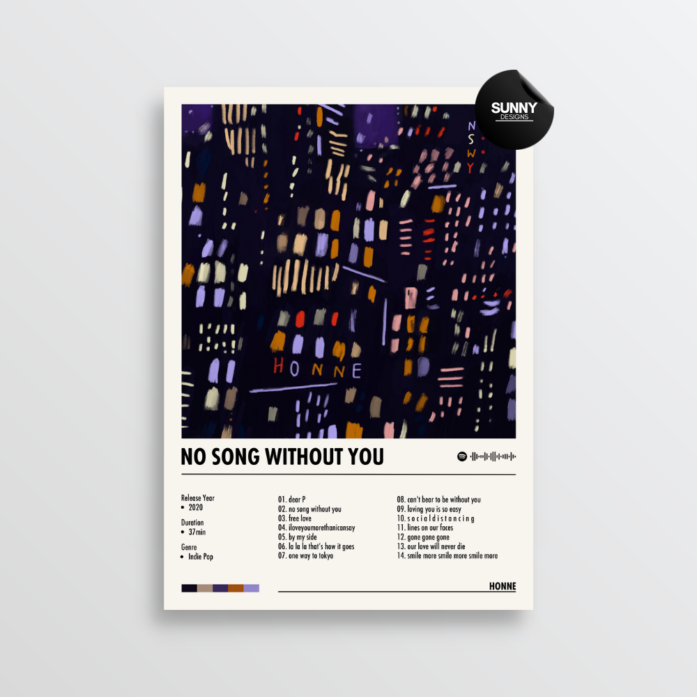 Honne - No Song Without You | Album Cover Poster – Sunny Designs Posters
