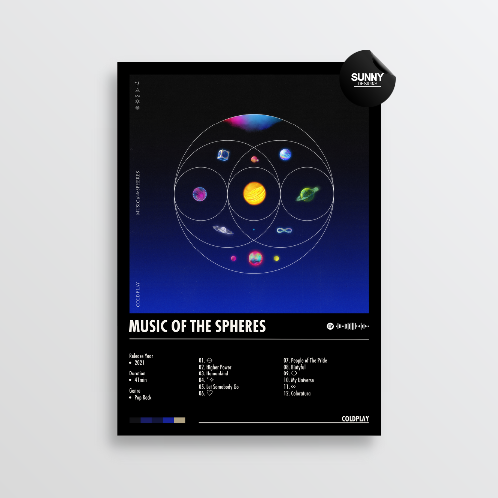 Coldplay - Music of the Spheres | Album Cover Poster – Sunny Designs ...