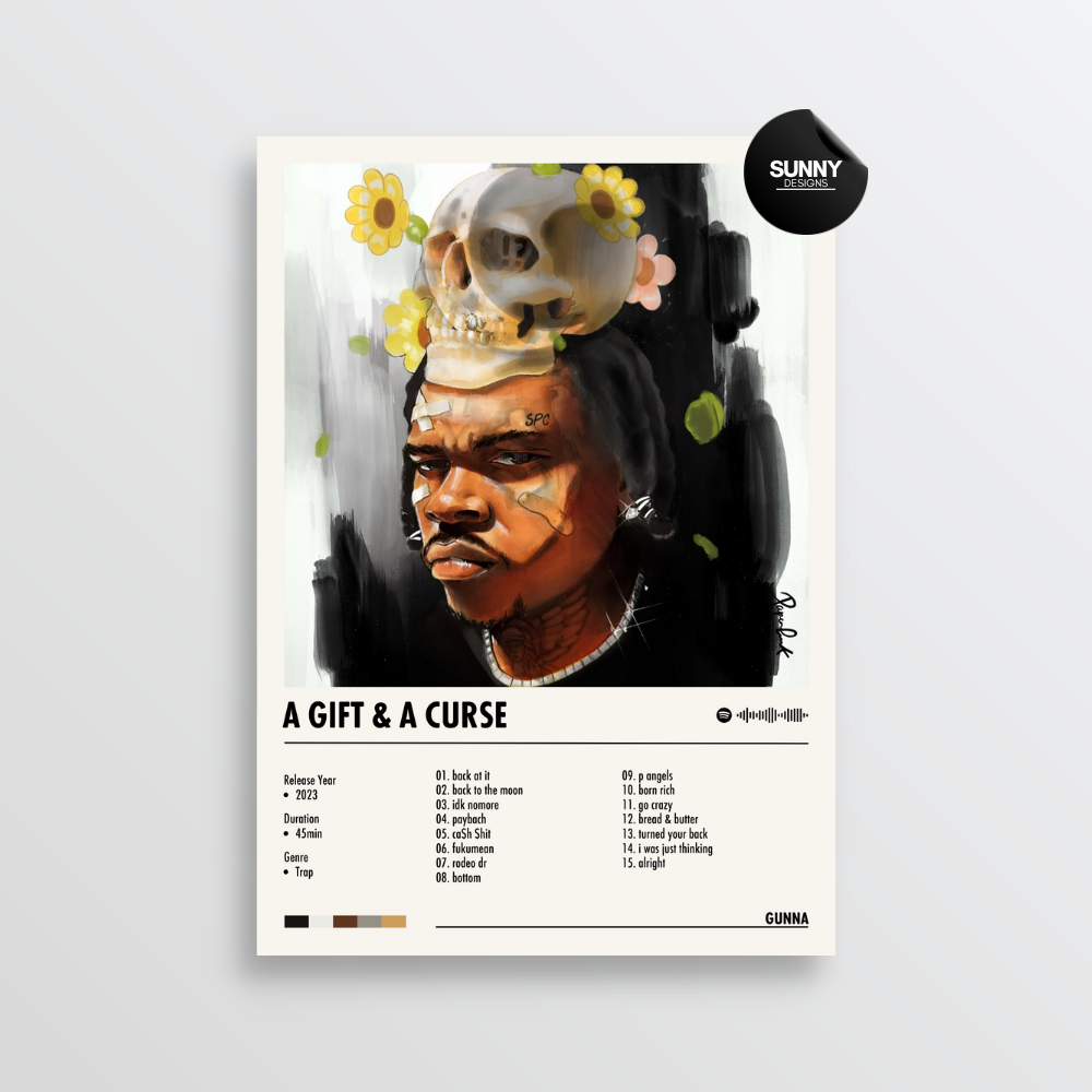 Gunna - A Gift & A Curse | Album Cover Poster – Sunny Designs Posters
