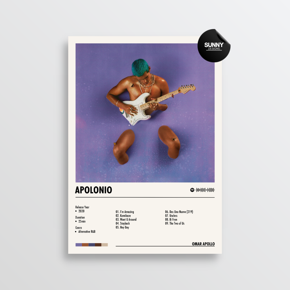 Omar Apollo - Apolonio | Album Cover Poster – Sunny Designs Posters