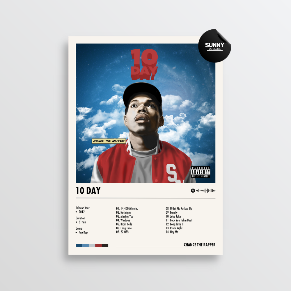 Chance The Rapper - 10 Day | Album Cover Poster – Sunny Designs Posters