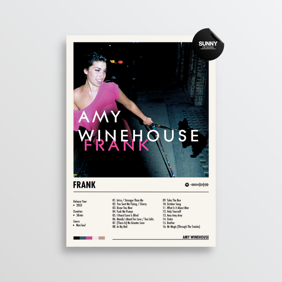 Amy Winehouse - Frank | Album Cover Poster – Sunny Designs Posters