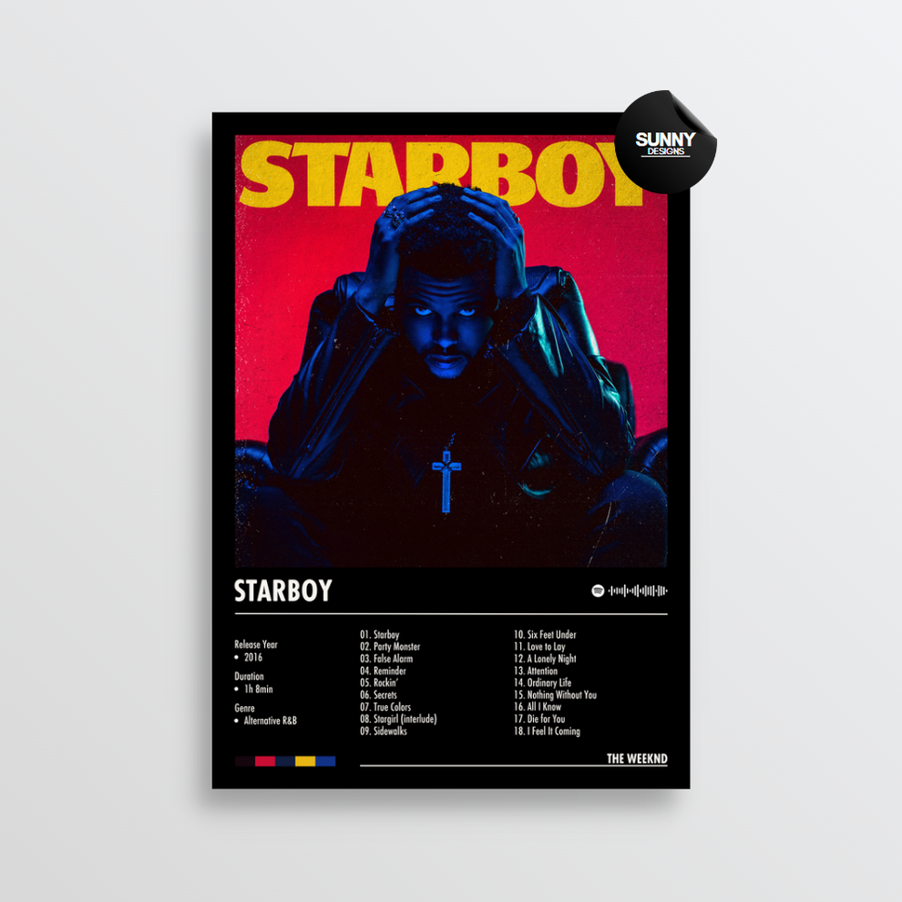 The Weeknd - Starboy | Album Cover Poster – Sunny Designs Posters