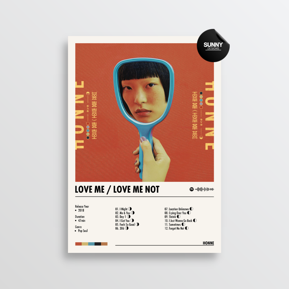 Honne - Love Me / Love Me Not | Album Cover Poster – Sunny Designs Posters