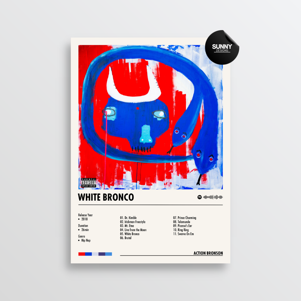 Action Bronson - White Bronco | Album Cover Poster – Sunny Designs Posters
