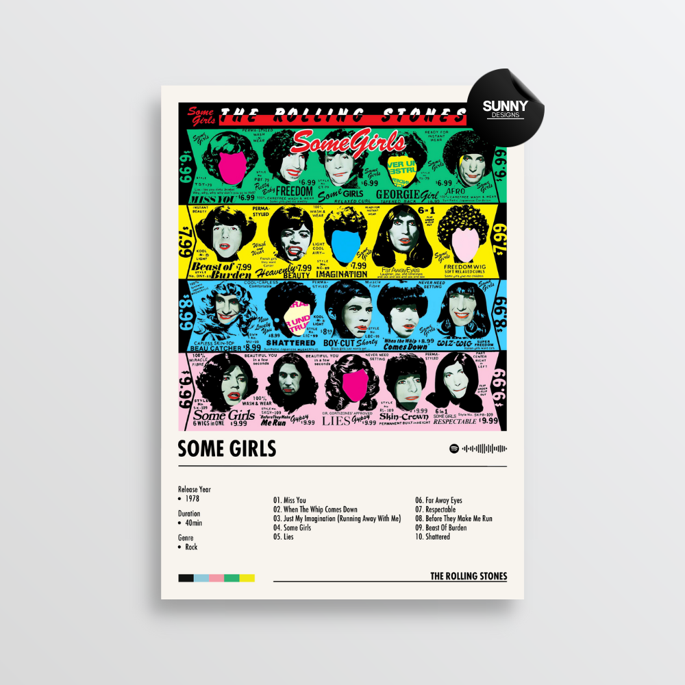 The Rolling Stones - Some Girls | Album Cover Poster – Sunny Designs ...