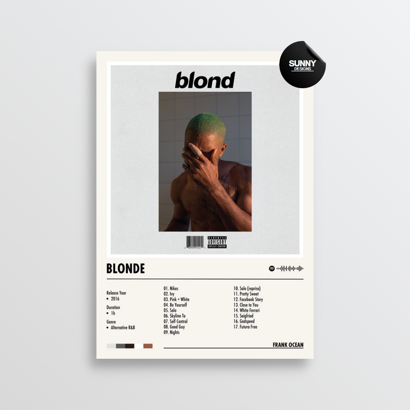 Frank Ocean Blonde Album Cover Poster Sunny Designs Posters