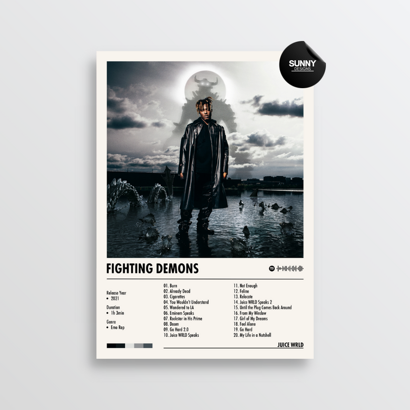 Juice WRLD - Fighting Demons | Album Cover Poster – Sunny Designs Posters