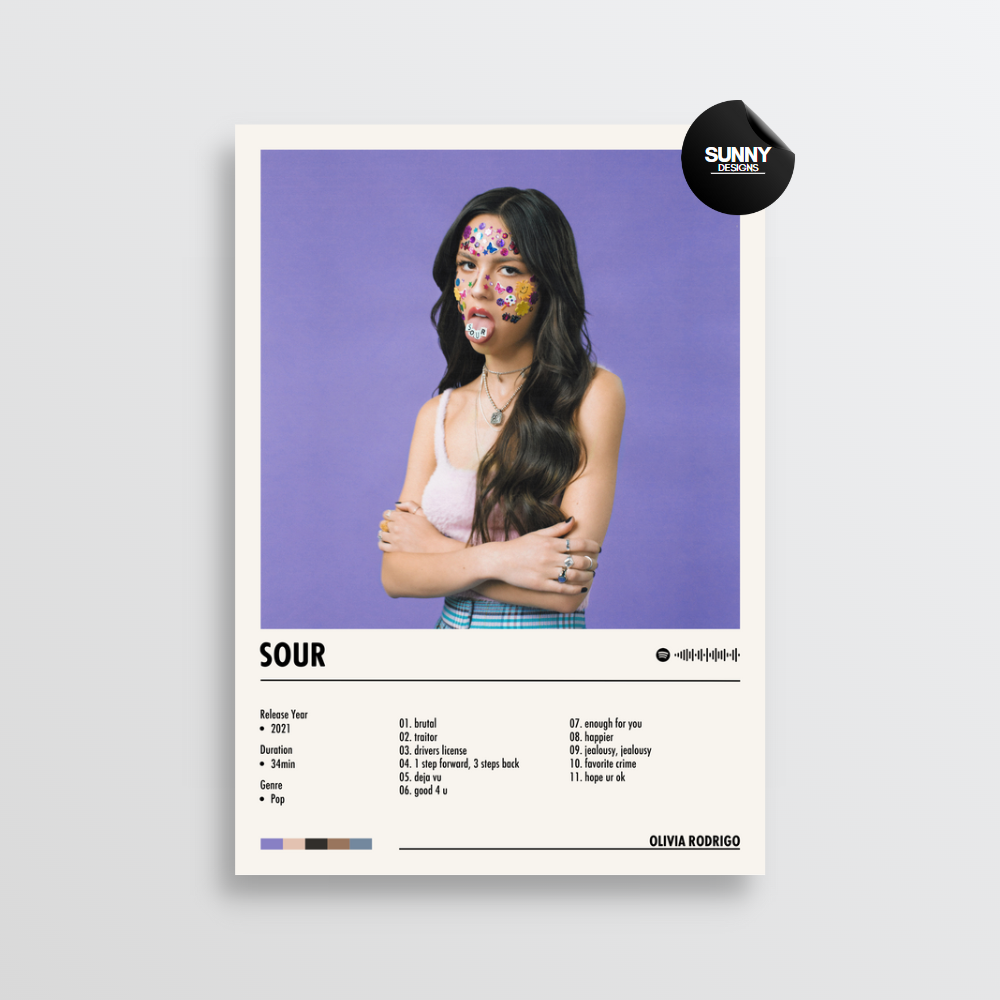 Olivia Rodrigo - Sour | Album Cover Poster – Sunny Designs Posters