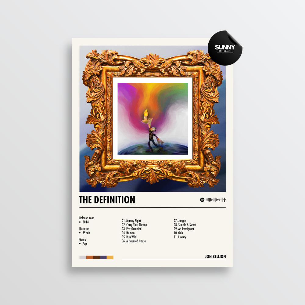 Jon Bellion - The Definition | Album Cover Poster – Sunny Designs Posters