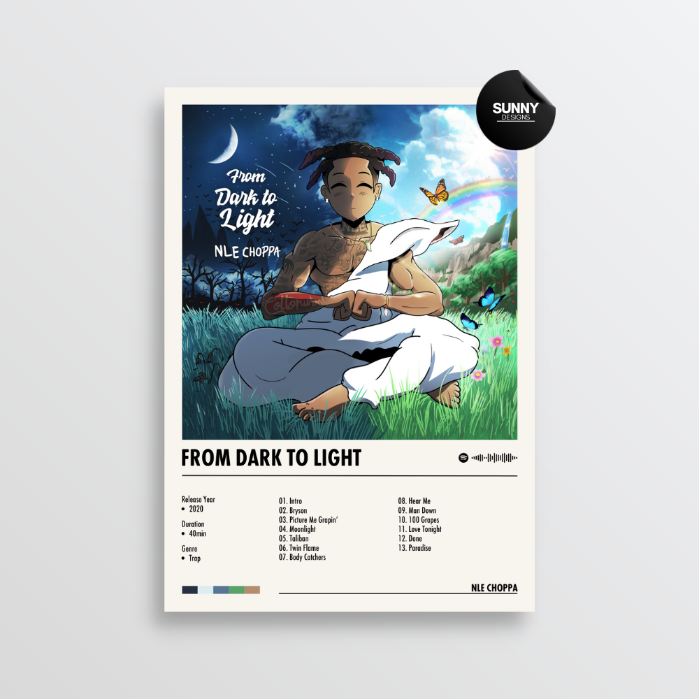Nle Choppa - From Dark to Light | Album Cover Poster – Sunny Designs ...