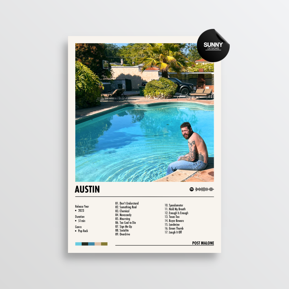 Post Malone - Austin | Album Cover Poster – Sunny Designs Posters
