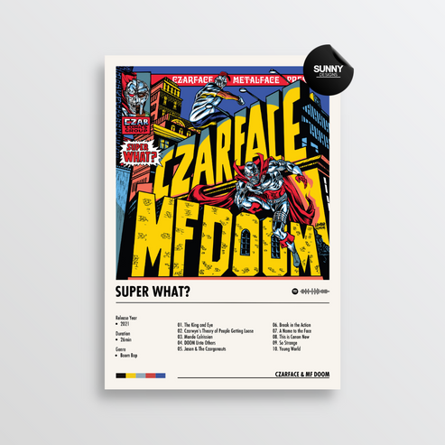 CZARFACE & MF DOOM - Super What? | Album Cover Poster – Sunny Designs ...