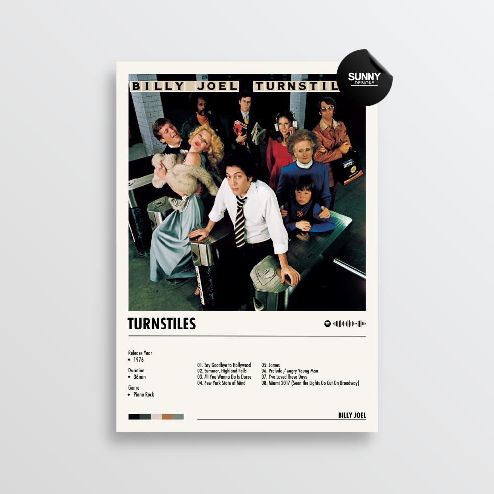 Billy Joel - Turnstiles | Album Cover Poster – Sunny Designs Posters