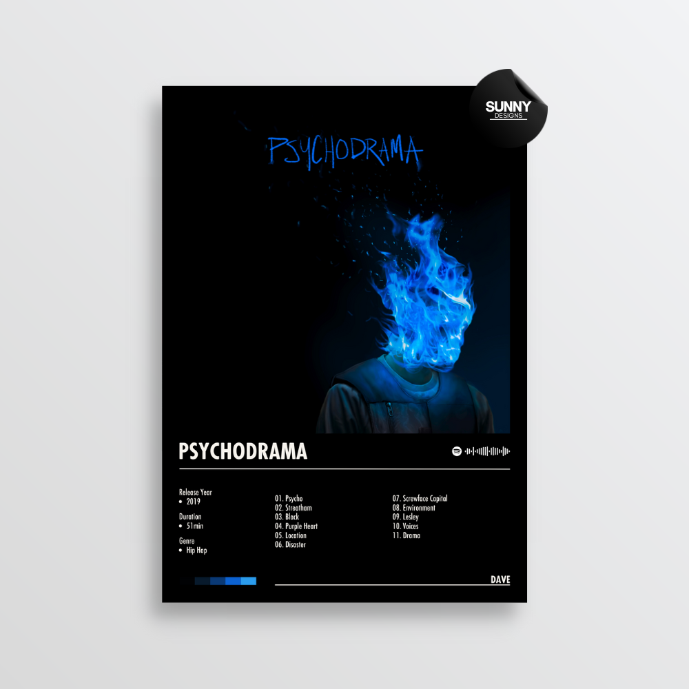 Dave - Psychodrama | Album Cover Poster – Sunny Designs Posters