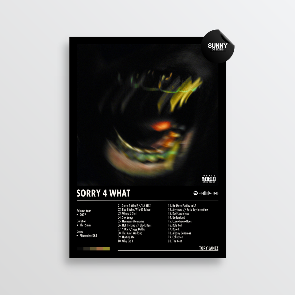 Tory Lanez - Sorry 4 What | Album Cover Poster – Sunny Designs Posters