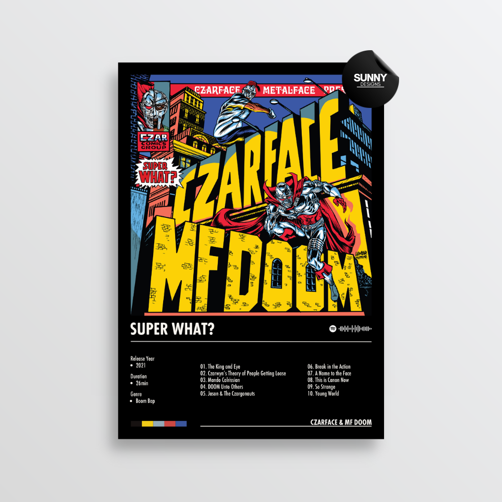 CZARFACE & MF DOOM - Super What? | Album Cover Poster – Sunny Designs ...