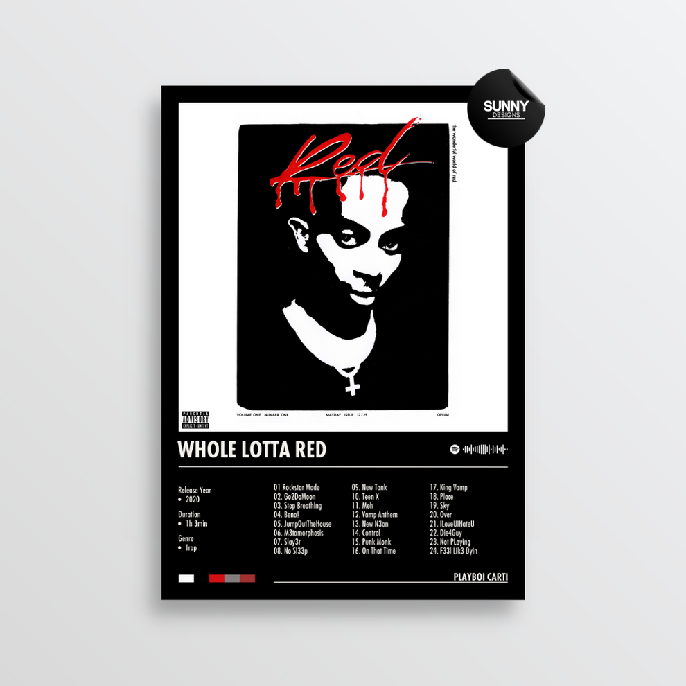 Playboi Carti - Whole Lotta Red | Album Cover Poster – Sunny Designs ...