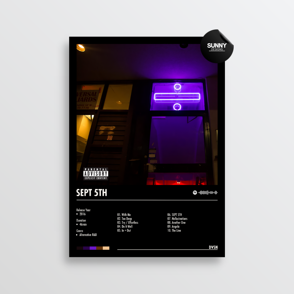 DVSN - Sept 5th | Album Cover Poster – Sunny Designs Posters