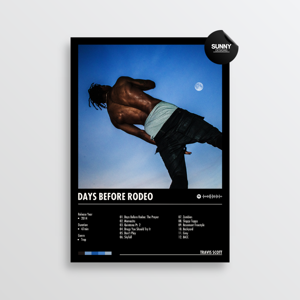 Travis Scott - DAYS BEFORE RODEO | Album Cover Poster – Sunny Designs ...
