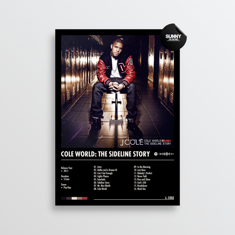 J. Cole - Cole World: The Sideline Story | Album Cover Poster – Sunny ...