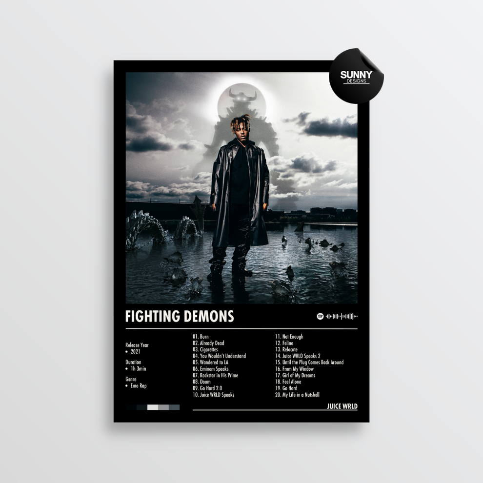 Juice WRLD - Fighting Demons | Album Cover Poster – Sunny Designs Posters