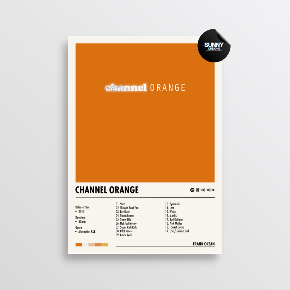 Frank Ocean - channel ORANGE | Album Cover Poster – Sunny Designs Posters