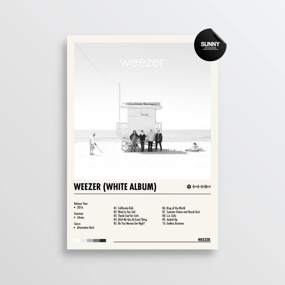 Weezer - Weezer (White album) | Album Cover Poster – Sunny Designs Posters