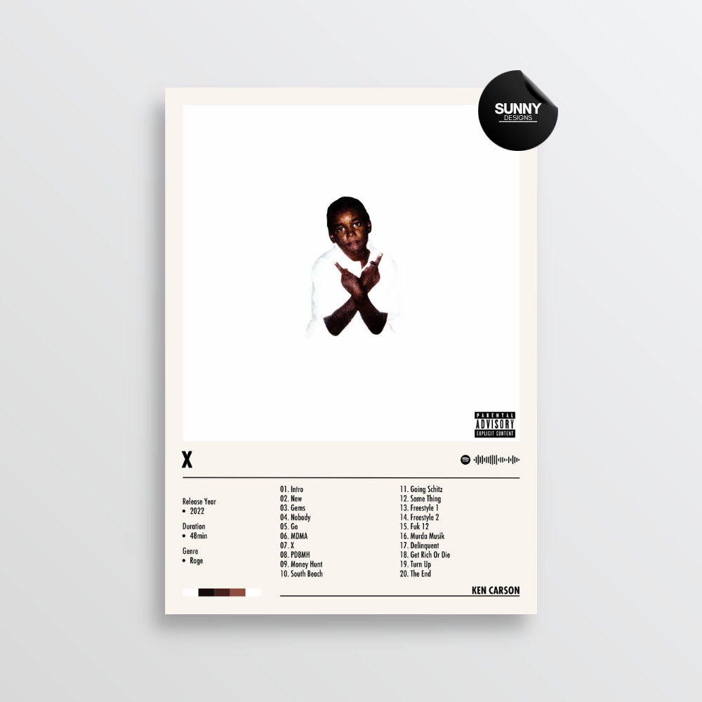 Ken Carson - X | Album Cover Poster – Sunny Designs Posters