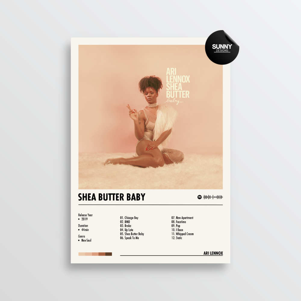 Ari Lennox - Shea Butter Baby | Album Cover Poster – Sunny Designs Posters