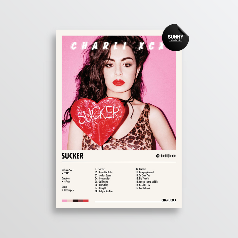 Charli XCX - Sucker | Album Cover Poster – Sunny Designs Posters