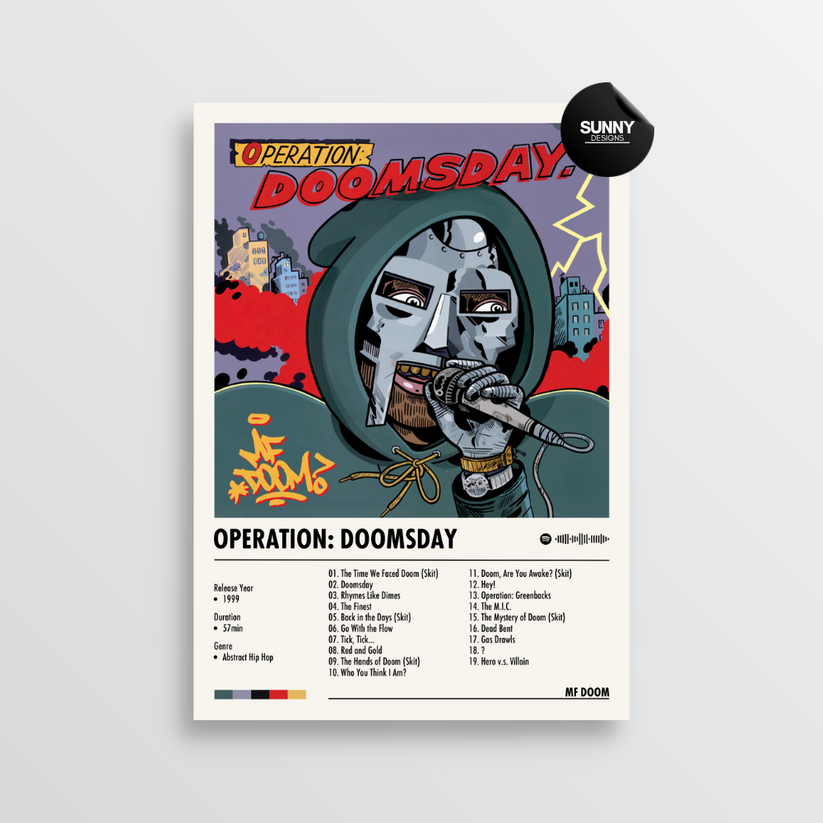MF DOOM - Operation: Doomsday | Album Cover Poster – Sunny Designs Posters