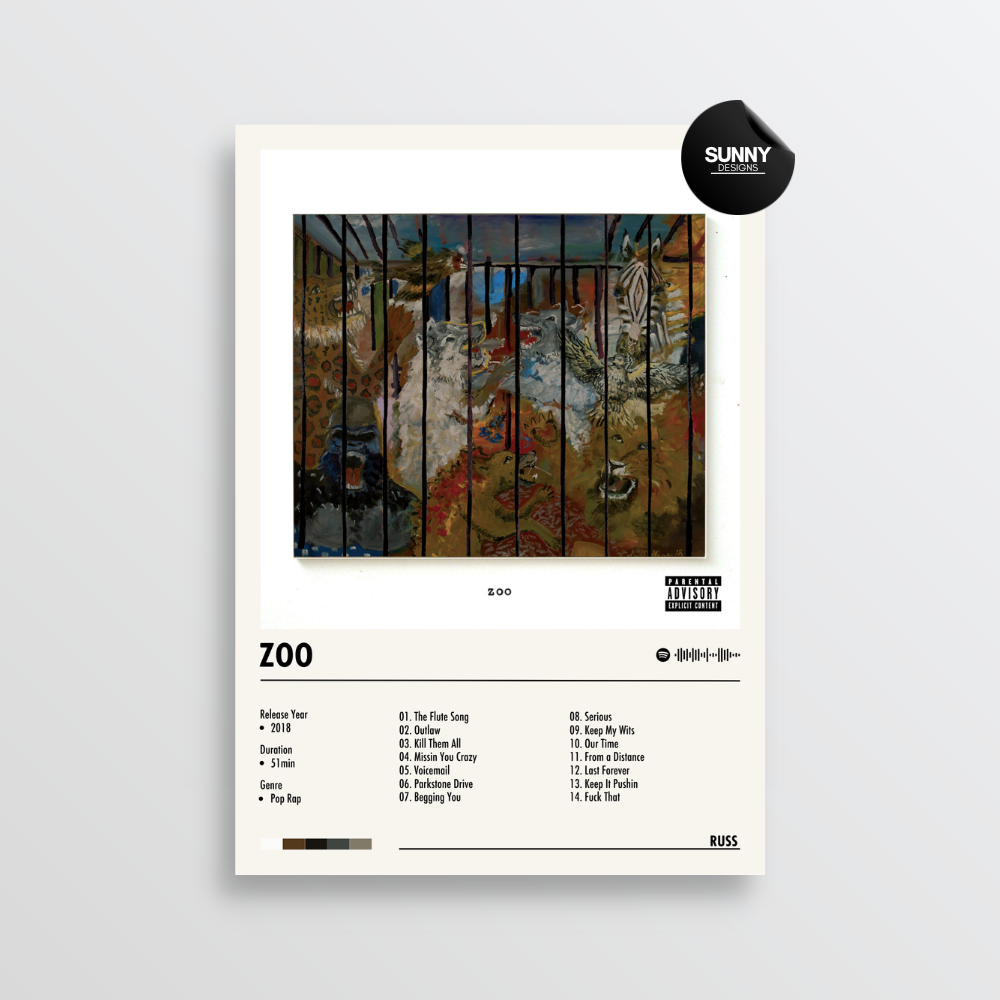 Russ - Zoo | Album Cover Poster – Sunny Designs Posters