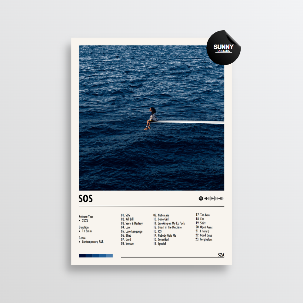 SZA - SOS | Album Cover Poster – Sunny Designs Posters