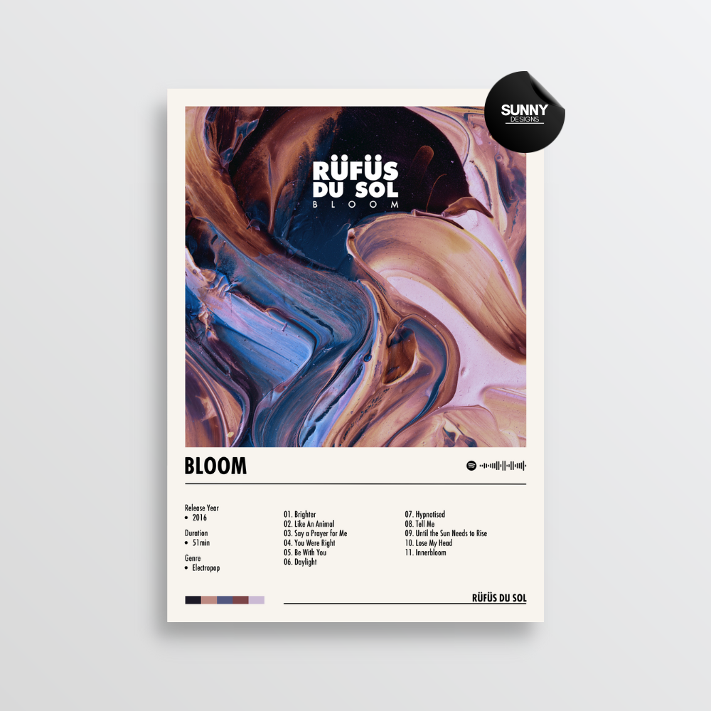 Rüfüs du Sol - Bloom | Album Cover Poster – Sunny Designs Posters