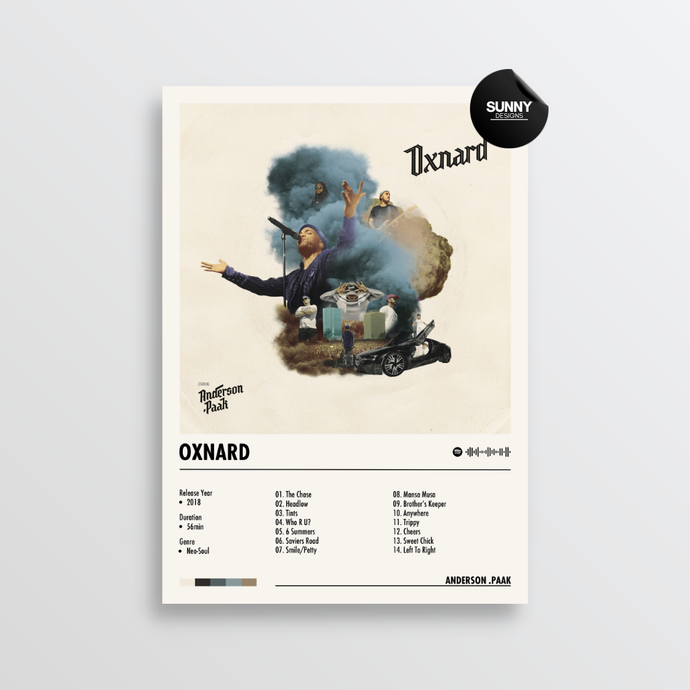 Anderson .Paak - Oxnard | Album Cover Poster – Sunny Designs Posters