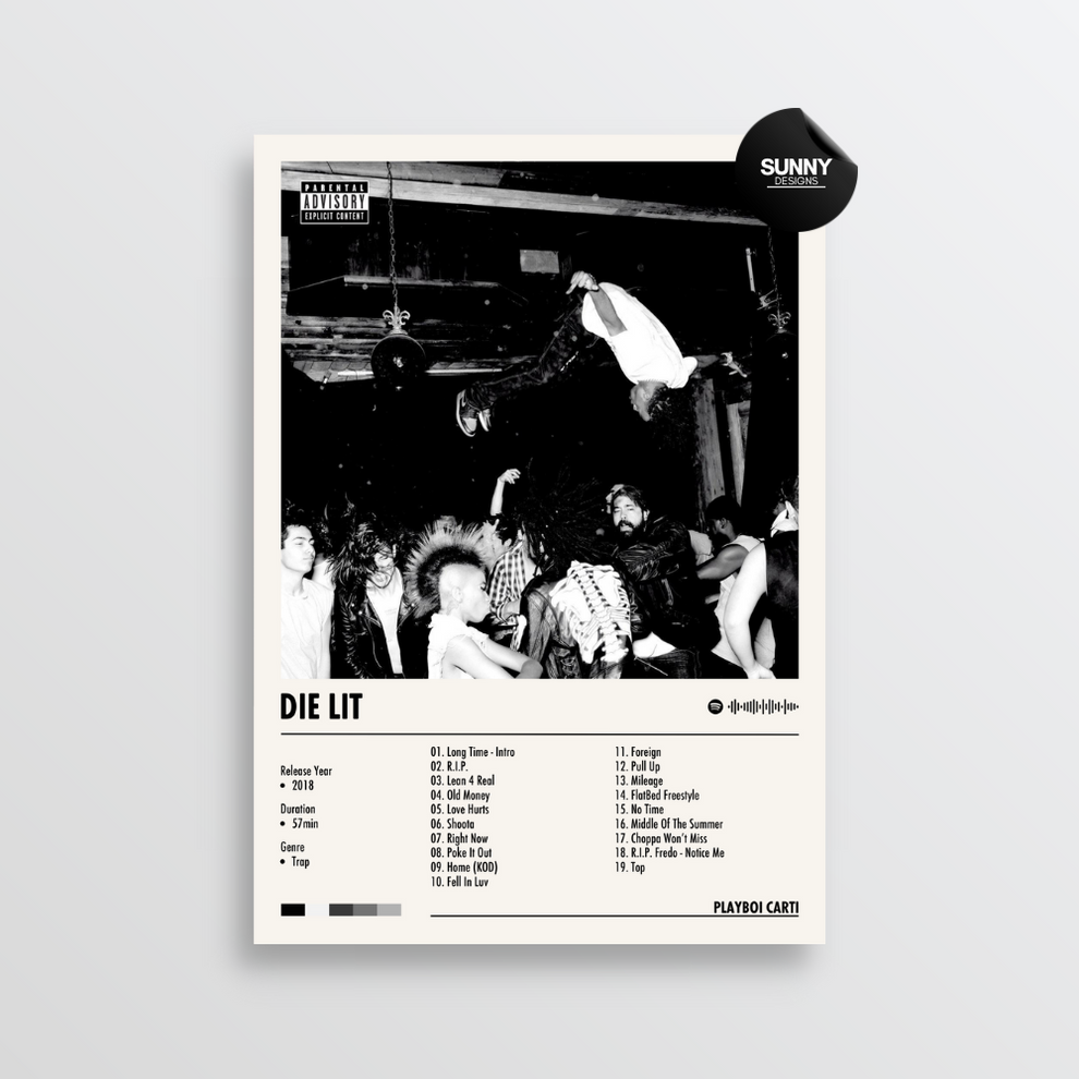 Playboi Carti - Die Lit | Album Cover Poster – Sunny Designs Posters