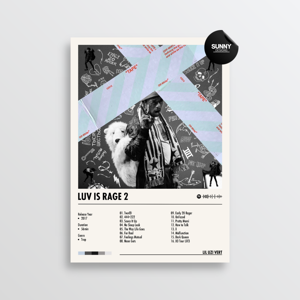 Lil Uzi Vert - Luv is Rage 2 | Album Cover Poster – Sunny Designs Posters