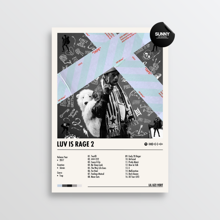Lil Uzi Vert - Luv Is Rage 2 | Album Cover Poster – Sunny Designs Posters