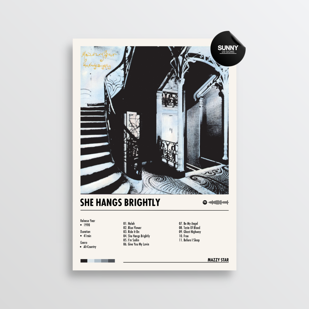 Mazzy Star - She Hangs Brightly | Album Cover Poster – Sunny Designs ...