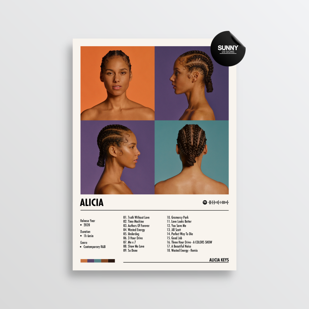 Alicia Keys - ALICIA | Album Cover Poster – Sunny Designs Posters