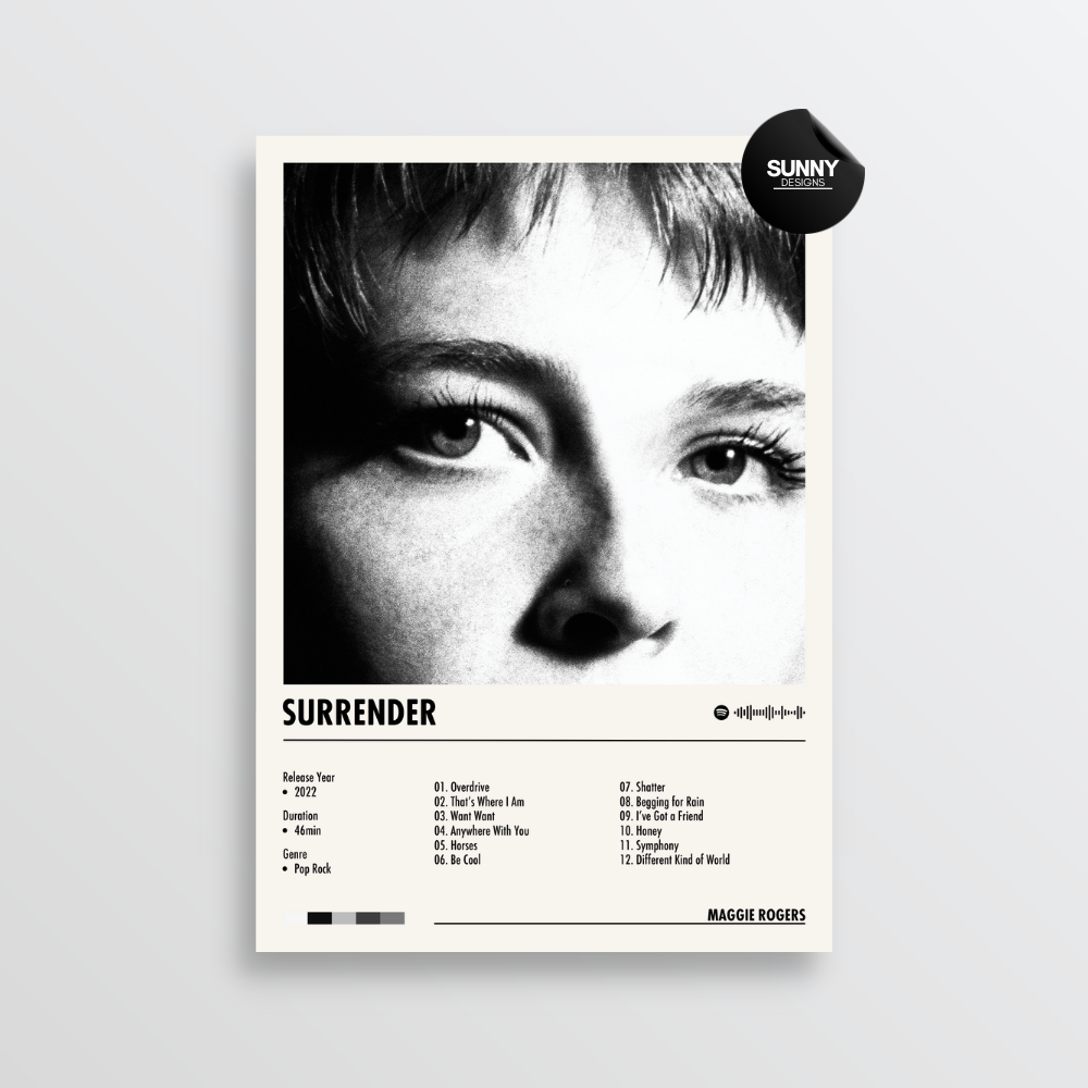 Maggie Rogers - Surrender | Album Cover Poster – Sunny Designs Posters