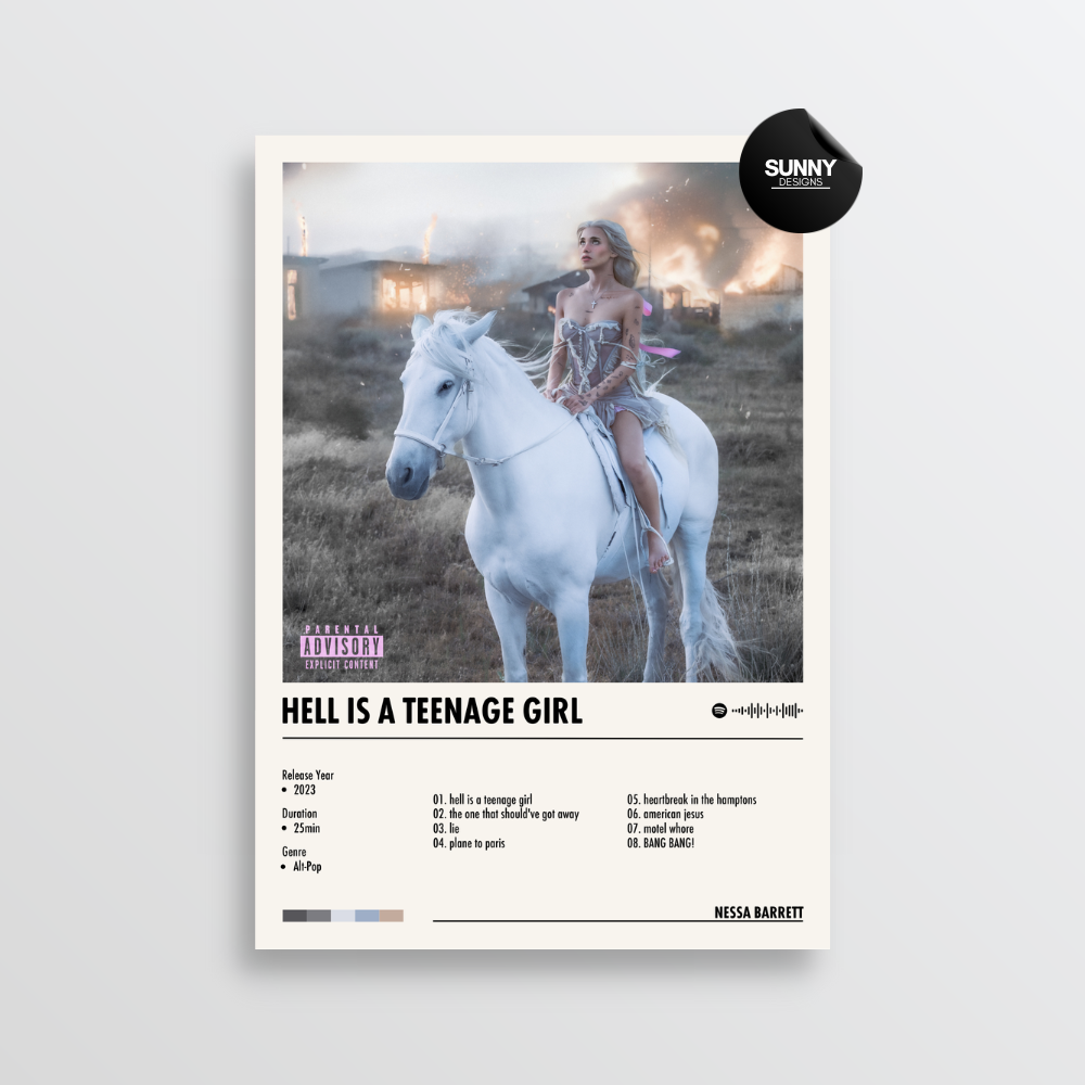 Nessa Barrett - Hell is a teenage girl | Album Cover Poster – Sunny ...