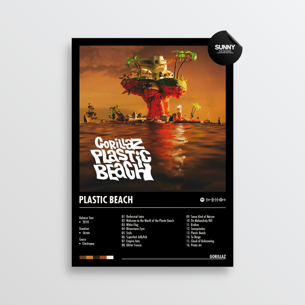 Gorillaz - Plastic Beach | Album Cover Poster – Sunny Designs Posters