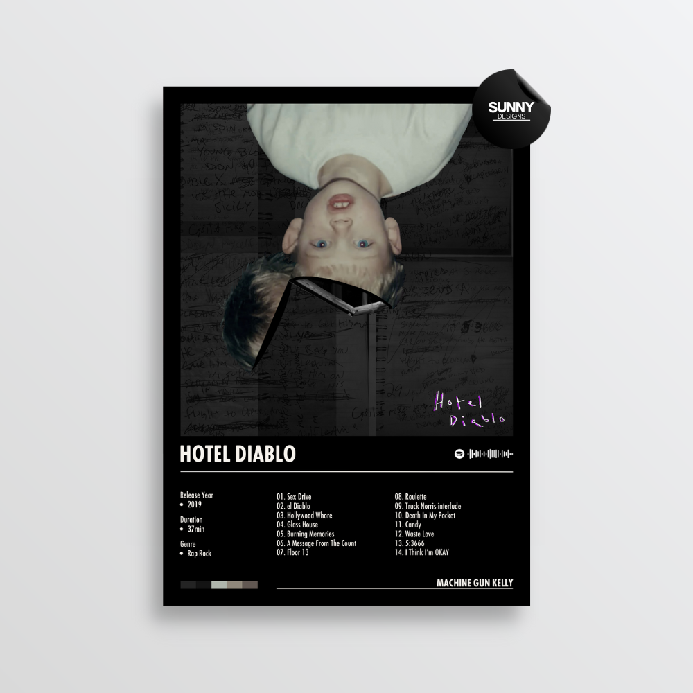 Machine Gun Kelly - Hotel Diablo | Album Cover Poster – Sunny Designs ...