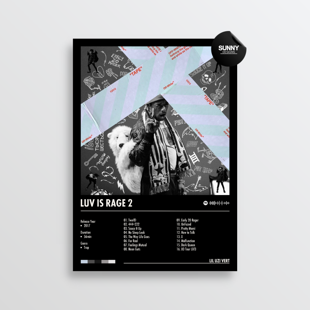 Lil Uzi Vert - Luv is Rage 2 | Album Cover Poster – Sunny Designs Posters