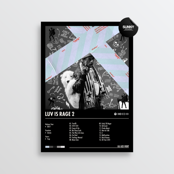 Lil Uzi Vert - Luv Is Rage 2 | Album Cover Poster – Sunny Designs Posters