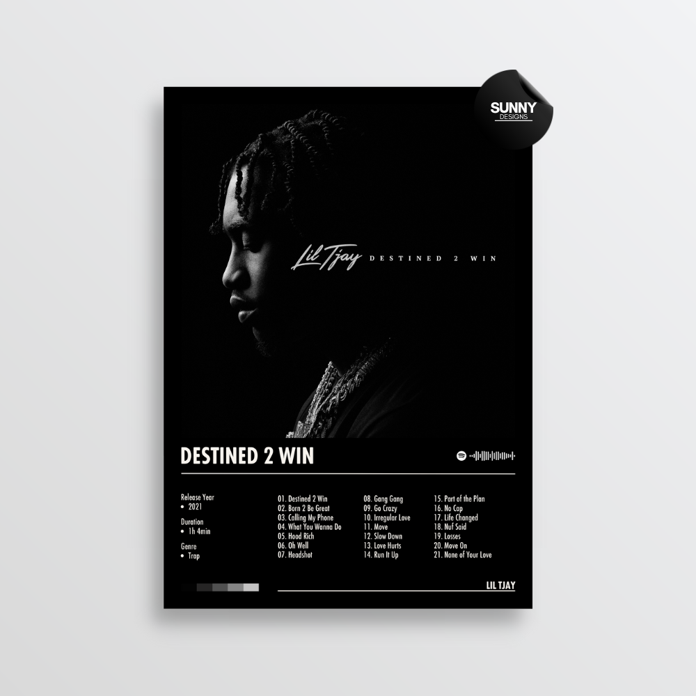 Lil Tjay - Destined 2 Win | Album Cover Poster – Sunny Designs Posters