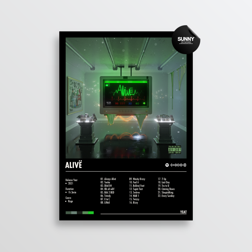 Yeat - Alivë | Album Cover Poster – Sunny Designs Posters