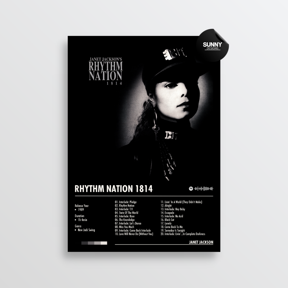 Janet Jackson - Rhythm Nation 1814 | Album Cover Poster – Sunny Designs ...